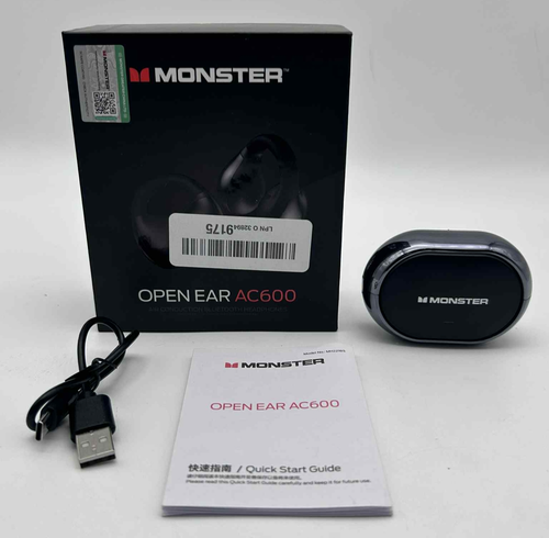 Monster AC600 Open Ear Wireless Bluetooth Earbuds Clip-On - Black | eBay