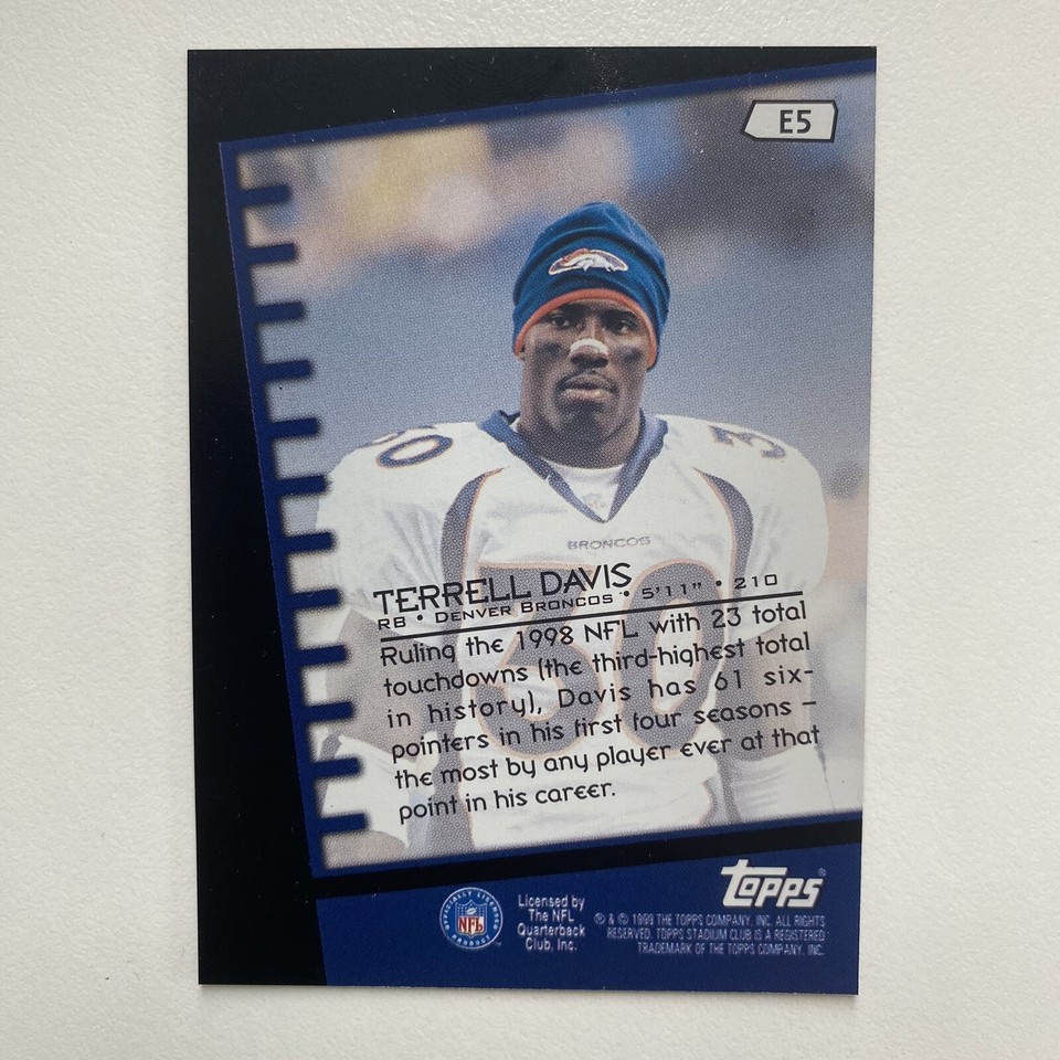 Terrell Davis 1999 Stadium Club Emperors of the Zone E5 Denver Broncos ...