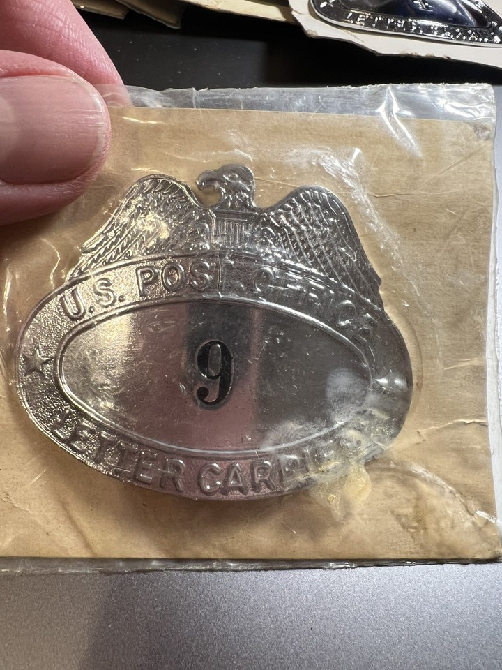 Post Office Letter Carrier Hat Badge #9 Vintage Postal CarrierMetal ...