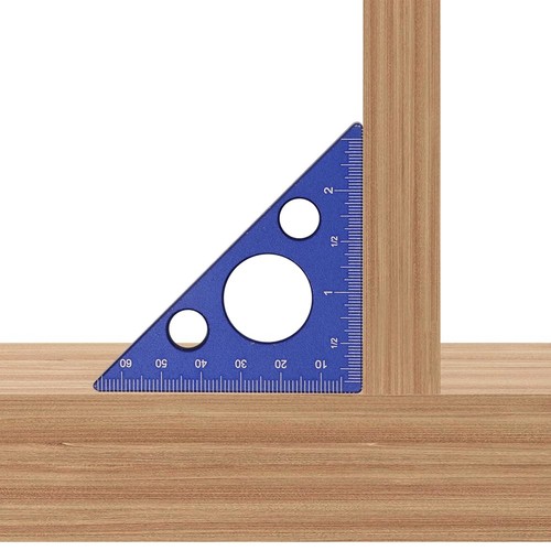 Aluminum 45/90 Degree Layout Thickened Triangle Ruler,Imperial and Blue ...