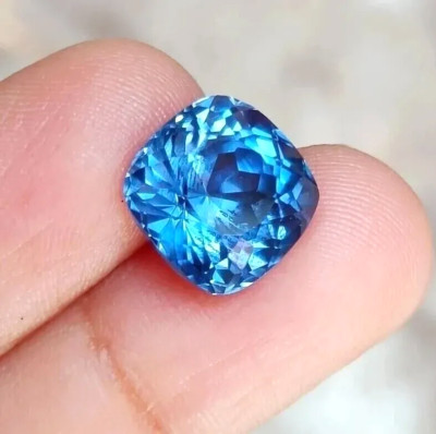12 Ct Natural Flawless Blue Namibia Jeremejevite Cushion Cut Certified ...