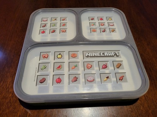 Zak! Minecraft 3 Compartment Bento Box With Snap-on Lid 707226971403| eBay