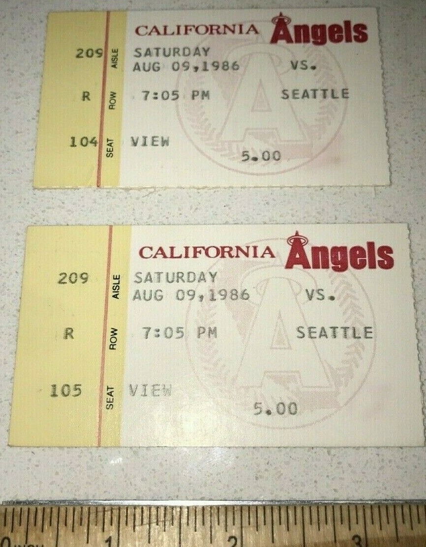 Angels Mariners Ticket Stub Mickey Brantley MLB Debut First Game 1st ...