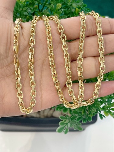 14K SOLID REAL GOLD HANDMADE BEAUTIFUL CHAIN 4MM | eBay