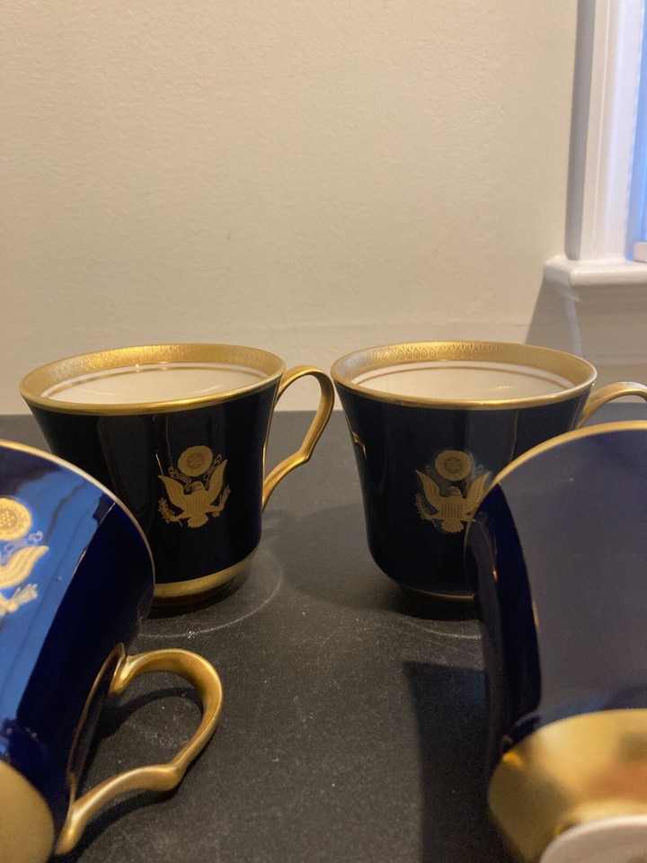 Pickard Palace Royale Tea Cup Presidential Seal Cobalt Blue Gold Rim ...