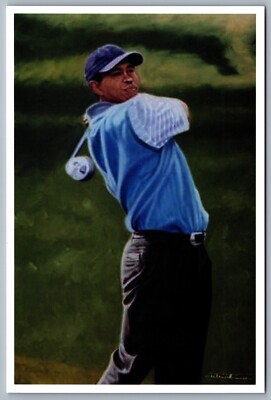 Postcard Tiger Woods by Stephen Marotta Players Authentic Direct #687/ ...