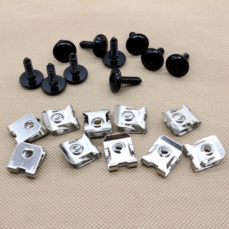 10 Sets Fender Liner U Nut Clips and Torx Mounting Screw For VW & Audi ...