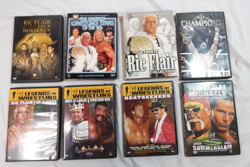 WWE WWF WCW Wrestling DVD Lot of 8 Sets 13 Total Discs Ric Flair Four ...