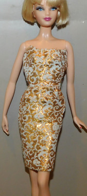 VINTAGE BARBIE DOLL 1959 #911 EVENING SPLENDOUR GOLDEN GIRL BROCADE ...