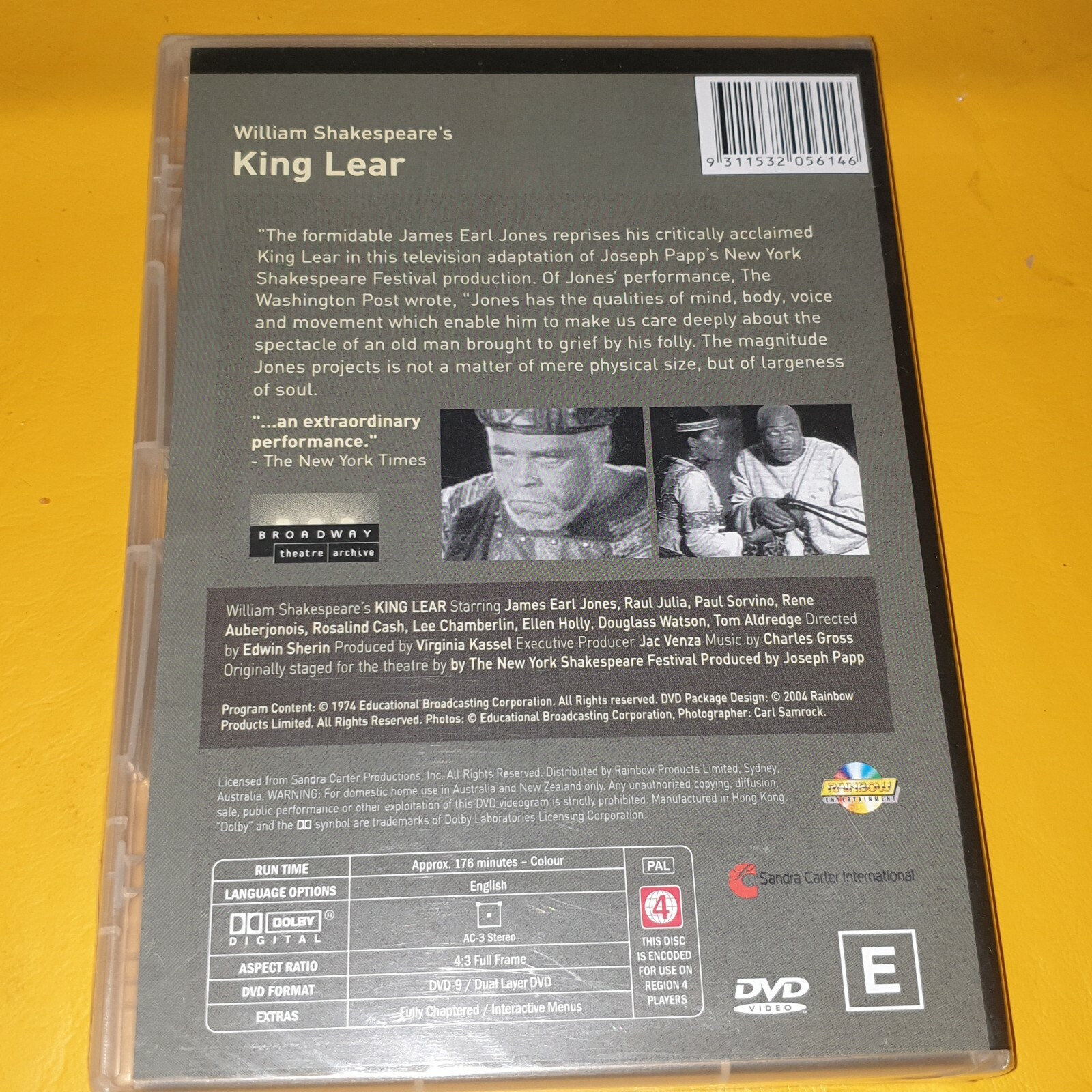 William Shakespeare's King Lear - RARE DVD - Broadway Theatre Archive - NEW | eBay