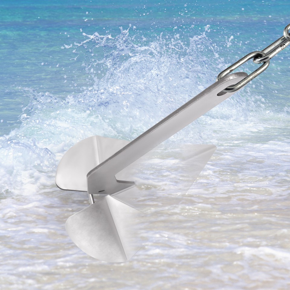 Delta Style Wing Anchor 43 Lb / 19.5Kg Stainless Steel Boat Anchor 35 ...