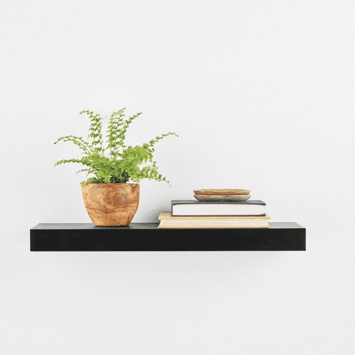 Mainstays Black 18" Wood Floating Shelf | eBay