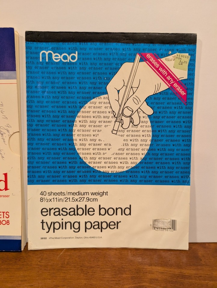 Erasable Bond Typing Paper 80+ Sheets No. 528308 Home & Office Mead ...