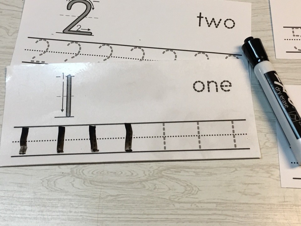 Numbers 1-20 Directional lines -laminated dry erase cards. Preschool ...