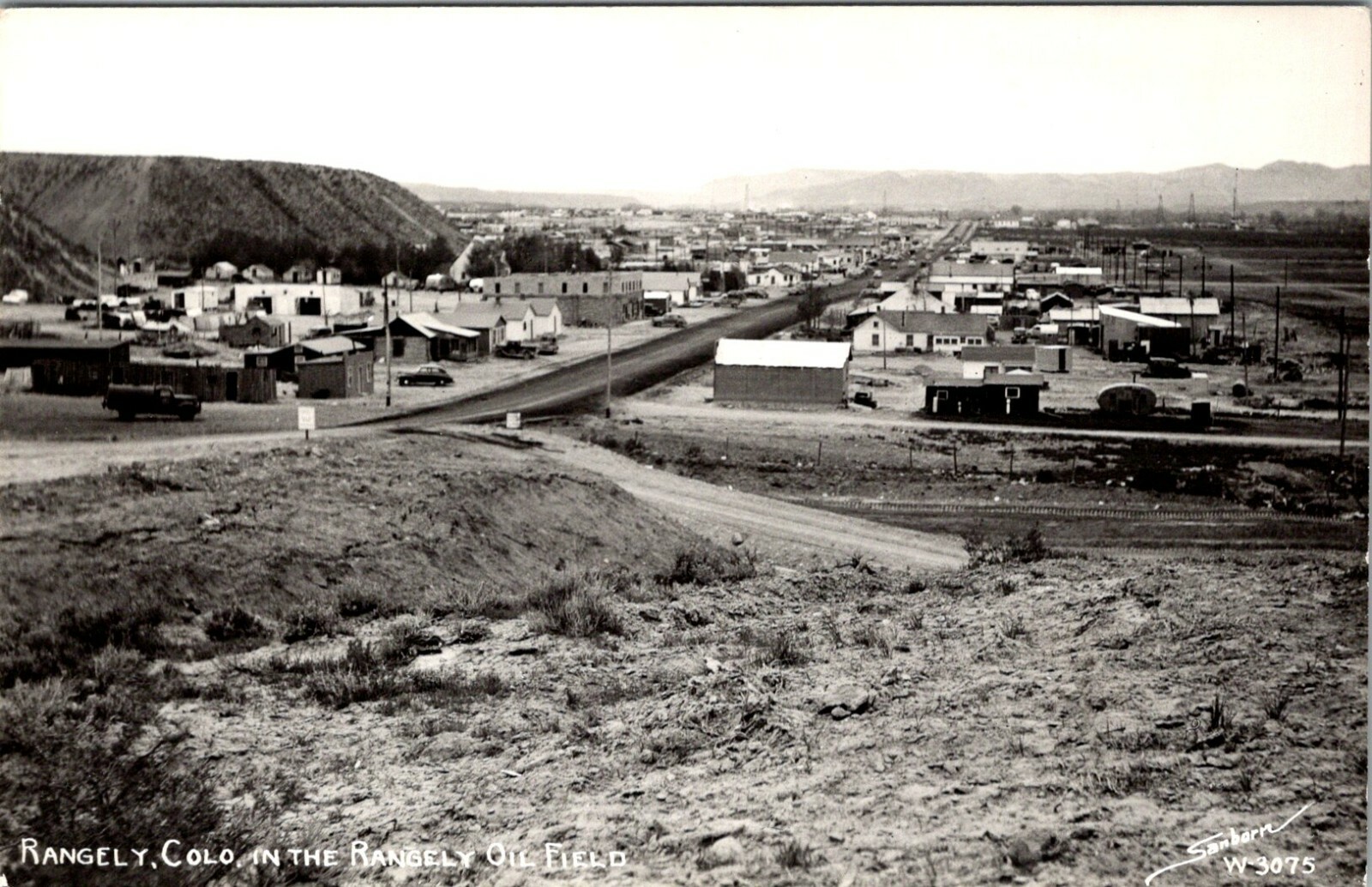 RANGELY COLORADO TOWN VIEW IN THE OIL FIELD VINTAGE SANBORN PHOTO ...