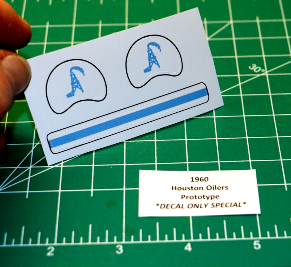 1960 Prototype Houston Oilers DIECUT Football Gumball Helmets *DECAL ...