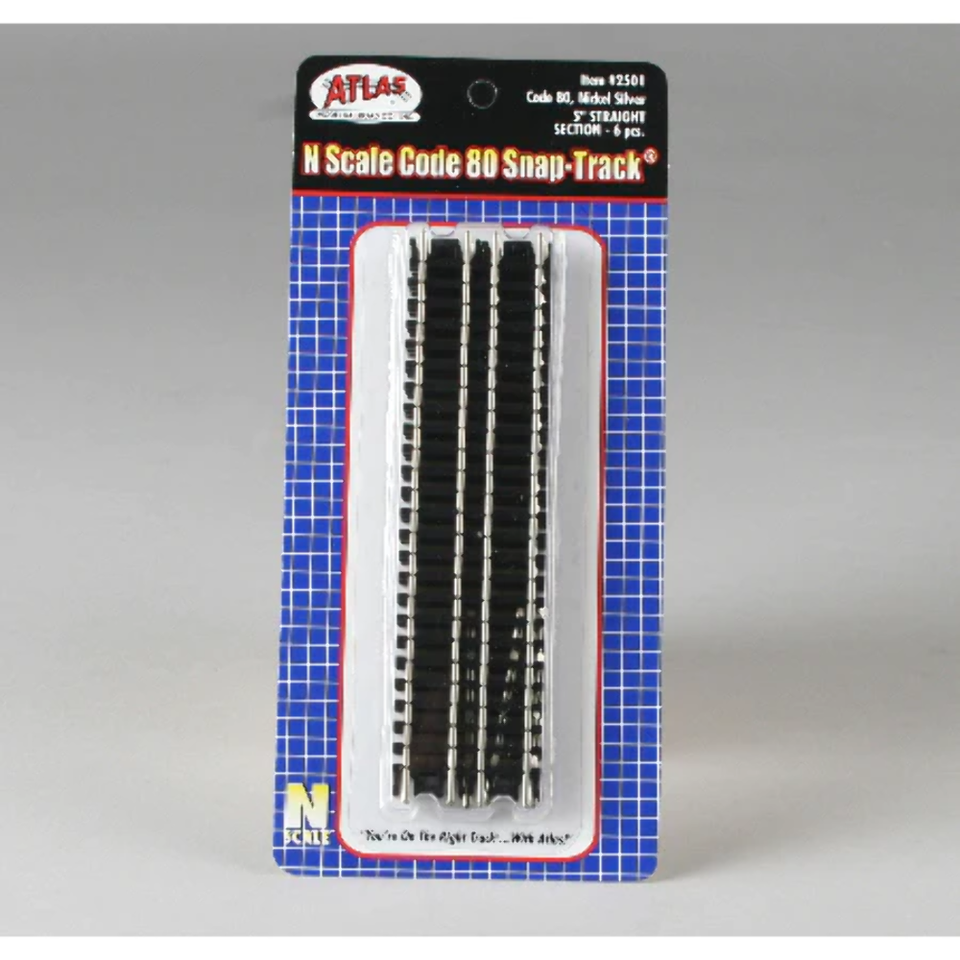 Atlas 2501 N Scale Code 80 5" Straight Track 6 Pack 732573025011| eBay