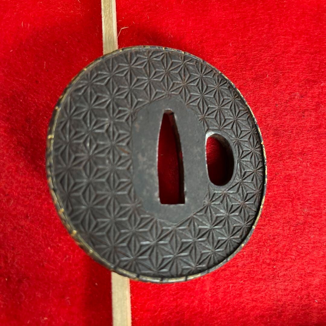 Japanese Antique Tsuba of Katana Samurai Sword Guard Iron Rare Design ...