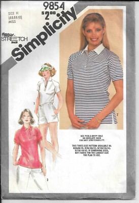 SIMPLICITY 9854 Vintage Sewing Pattern Misses' Pullover Top, Size 6 - 8 ...