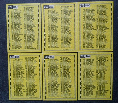 1990 Topps Checklist Team Set of 6 Baseball Cards | eBay