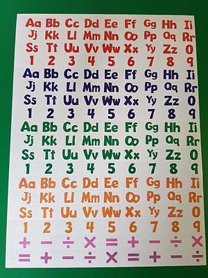 162 Alphabets Letters numbers Self Adhesive Peel Off Sticker Stick On A ...