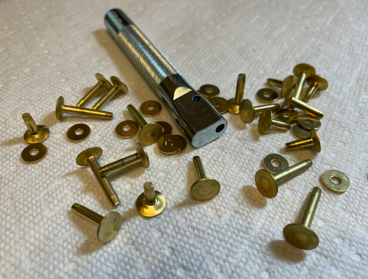 #9 SETTER & 20-pc Assortment of Size 9 SOLID BRASS Rivets & Burrs 1/2 ...