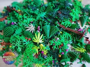 LEGO (75pcs) 65g Bulk - Foliage, Leaves, Trees, plants, bushes & Ferns ...