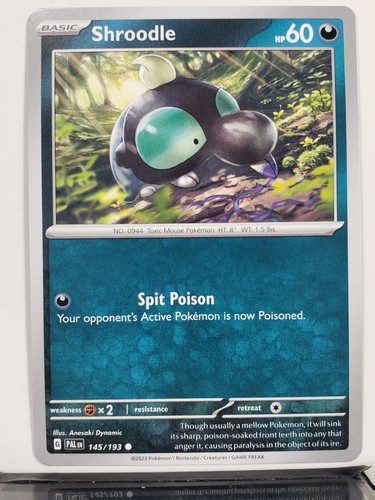 Shroodle 145/193 NM / M - Paldea Evolved Scarlet Violet Pokemon Card | eBay