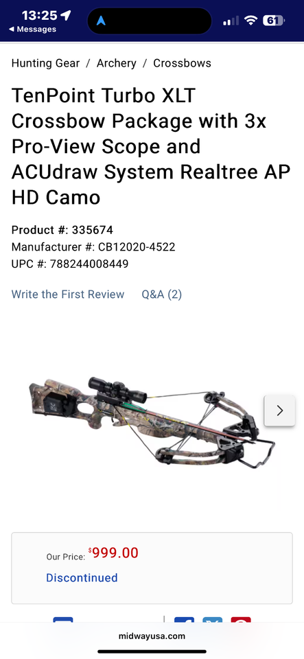 TenPoint Turbo XLT Crossbow | eBay