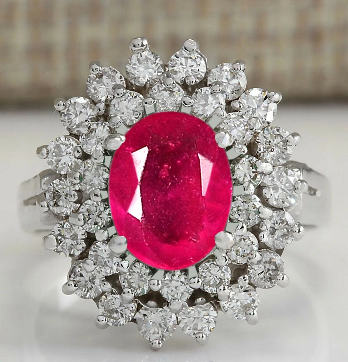 Natural Red Diamond Ring