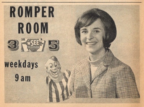 1966 TV AD ~ BARBARA BOWEN PLUMMER ROMPER ROOM HOST WEWS WSEE CLEVELAND ...