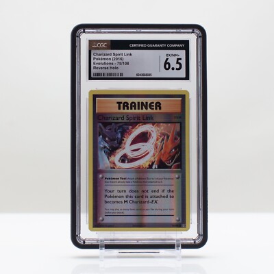 Pokemon Charizard Spirit Link Reverse Holo #75 Evolutions 2016 - CGC 6. ...