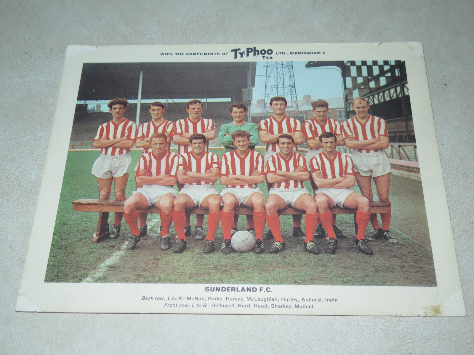 Vintage Typhoo Tea Football Card: Sunderland, 1960's Sunderland ...