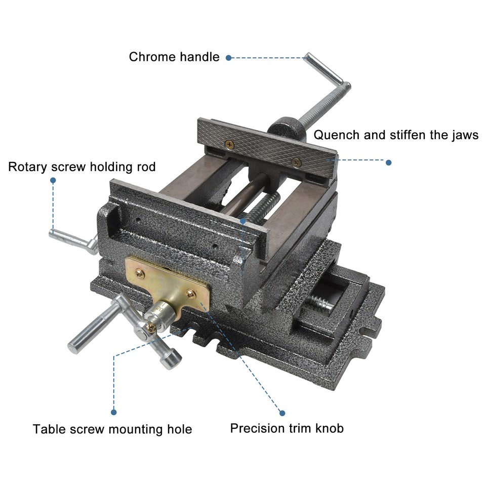 4/6" Bench Vice Pillar Press Budget Drill Cross Sliding Milling ...