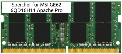 16GB Memory DDR4 for MSI GE62 6QD16H11 Apache Pro RAM Memory so Dimm ...