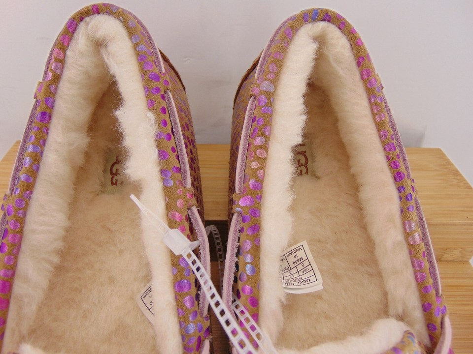 UGG AUSTRALIA (NEW) WOMENS ANSLEY METALLIC MULTICOLOR SLIPPERS MOCCASIN ...