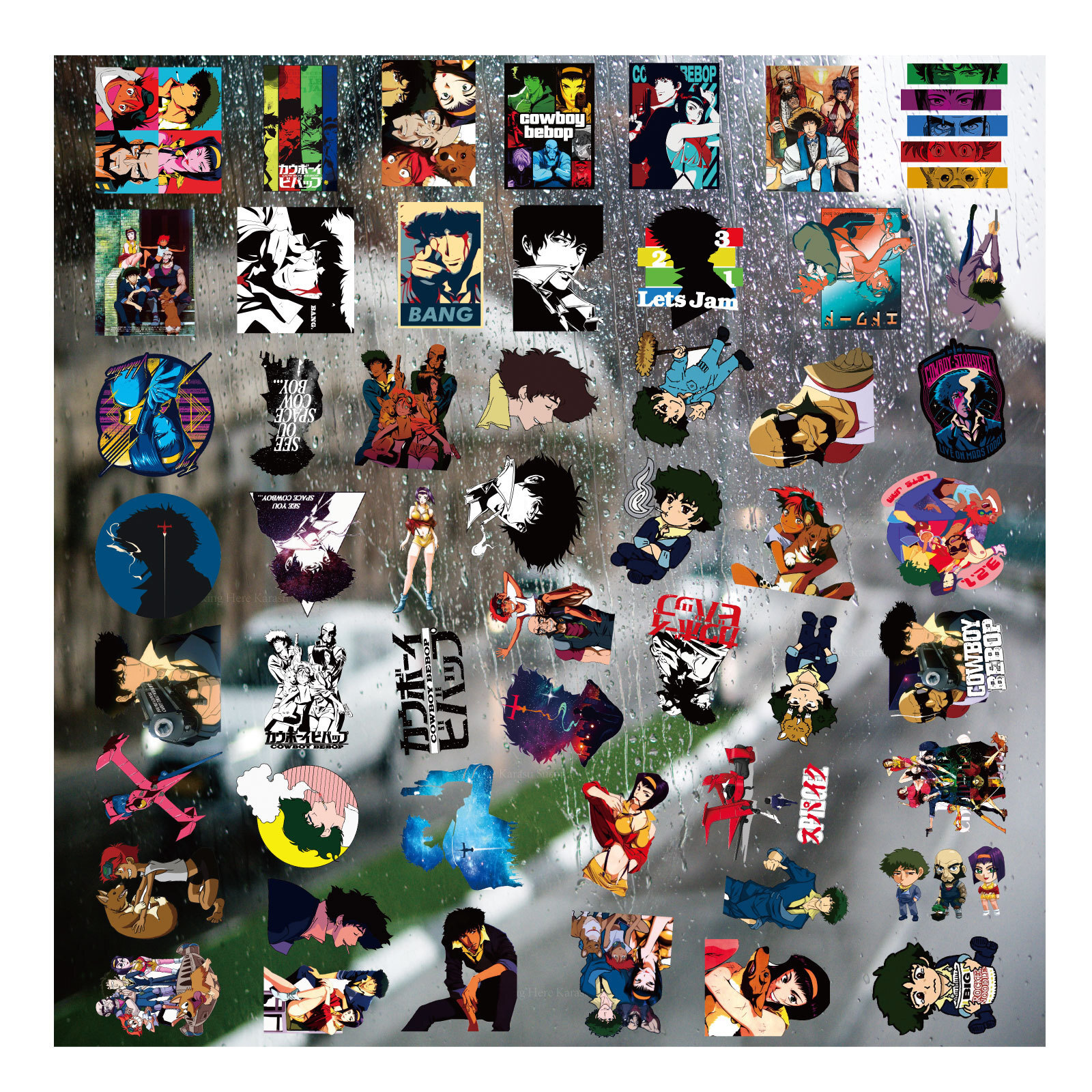 Cowboy Bebop 3D UV Transfer Hollowed Waterproof Stickers Pack Laptop ...