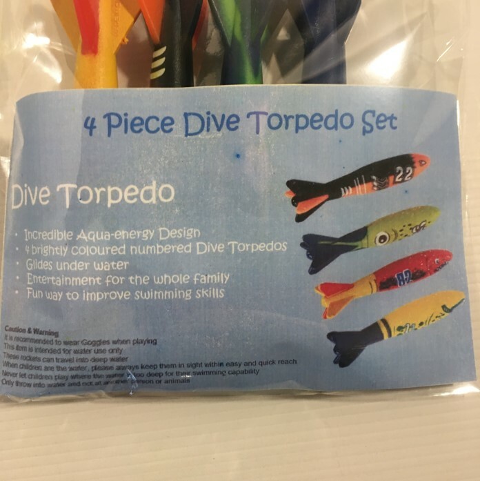 4 piece underwater dive rocket torpedo swimming pool toy swim dive kids ...