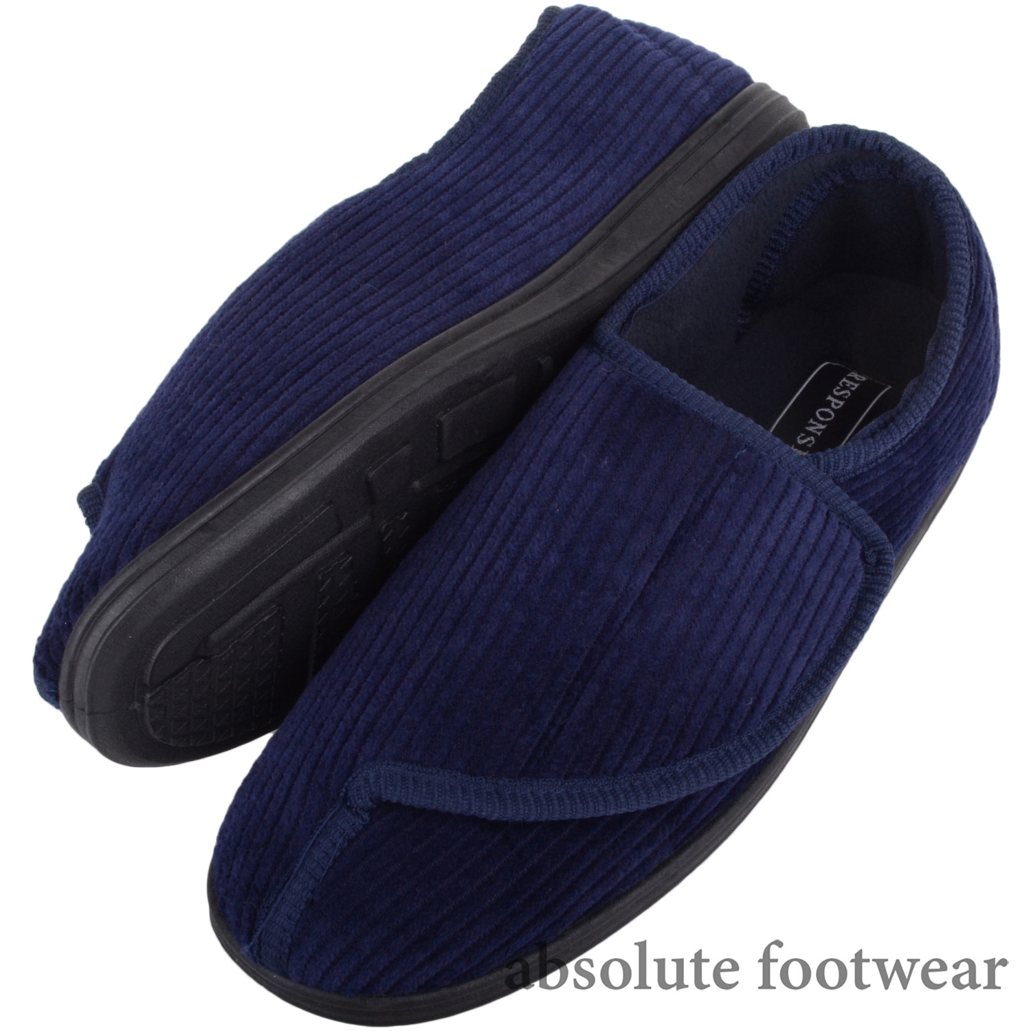 Mens / Gents Slip On Corded Style Slippers / Indoor Shoes with Ripper ...
