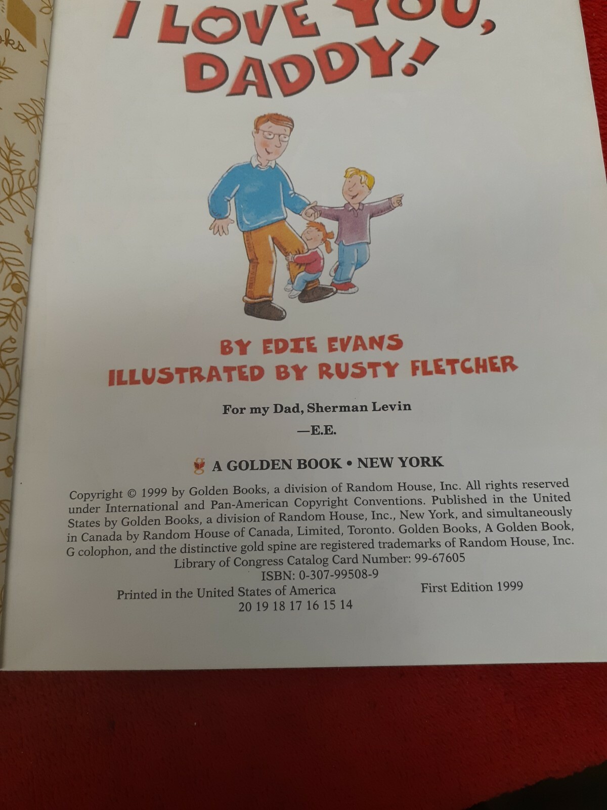 a Little Golden Book I LOVE YOU, DADDY! by Edie Evans (1999, Hardcover ...