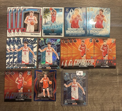 2024-25 Panini NBA Reed Sheppard Houston ROCKETS Rookie Card Lot (21 ...