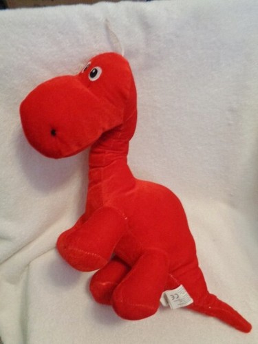 Dinosaur RED Brontosaurus 12" Stuffed Plush soft velvet long neck 2017 ...