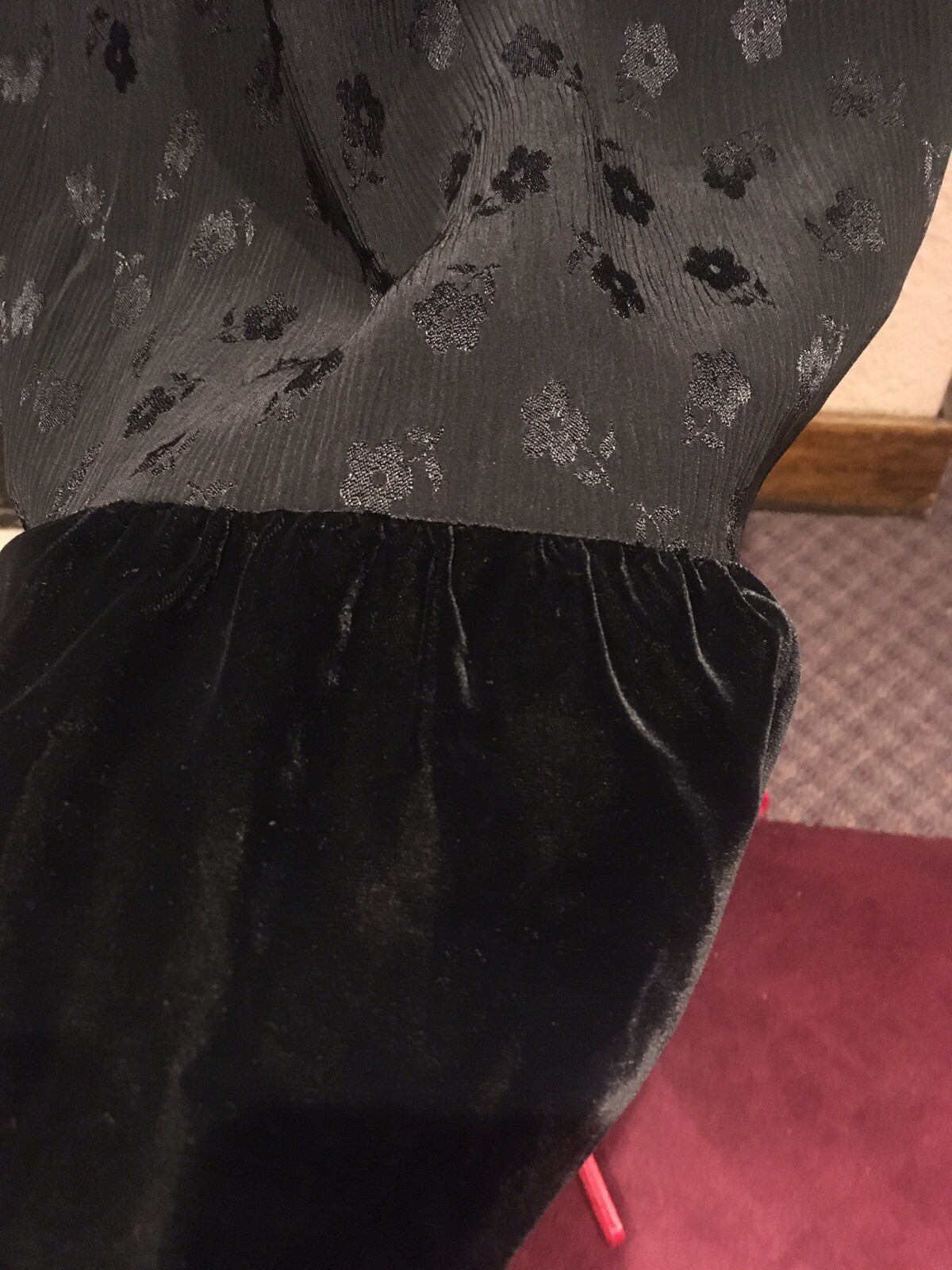 Vintage Givenchy Velvet & Crepe A-line Dress Long Sleeved Goth Gothic ...