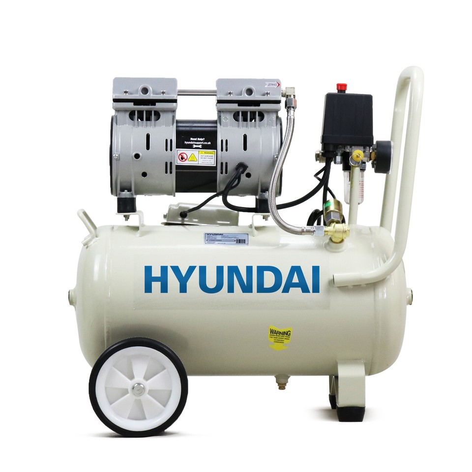 Hyundai Air Compressor SUPER Silent Portable 24L Oil Free 1HP 100PSI ...