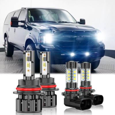 For Ford Excursion 2000-2004 4x LED Headlight Hi/Lo Fog Lights Bulbs ...
