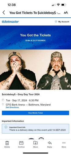 1 Ticket $uicideboy$ - Grey Day Tour 2024 Tue • Sep 17 • 6:30 PM ...