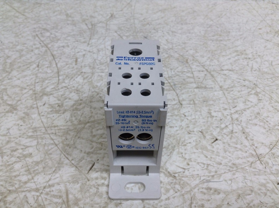 Ferraz Gould Shawmut FSPDB2C 600 V 175 Amp Tap Distribution Block (TSC ...