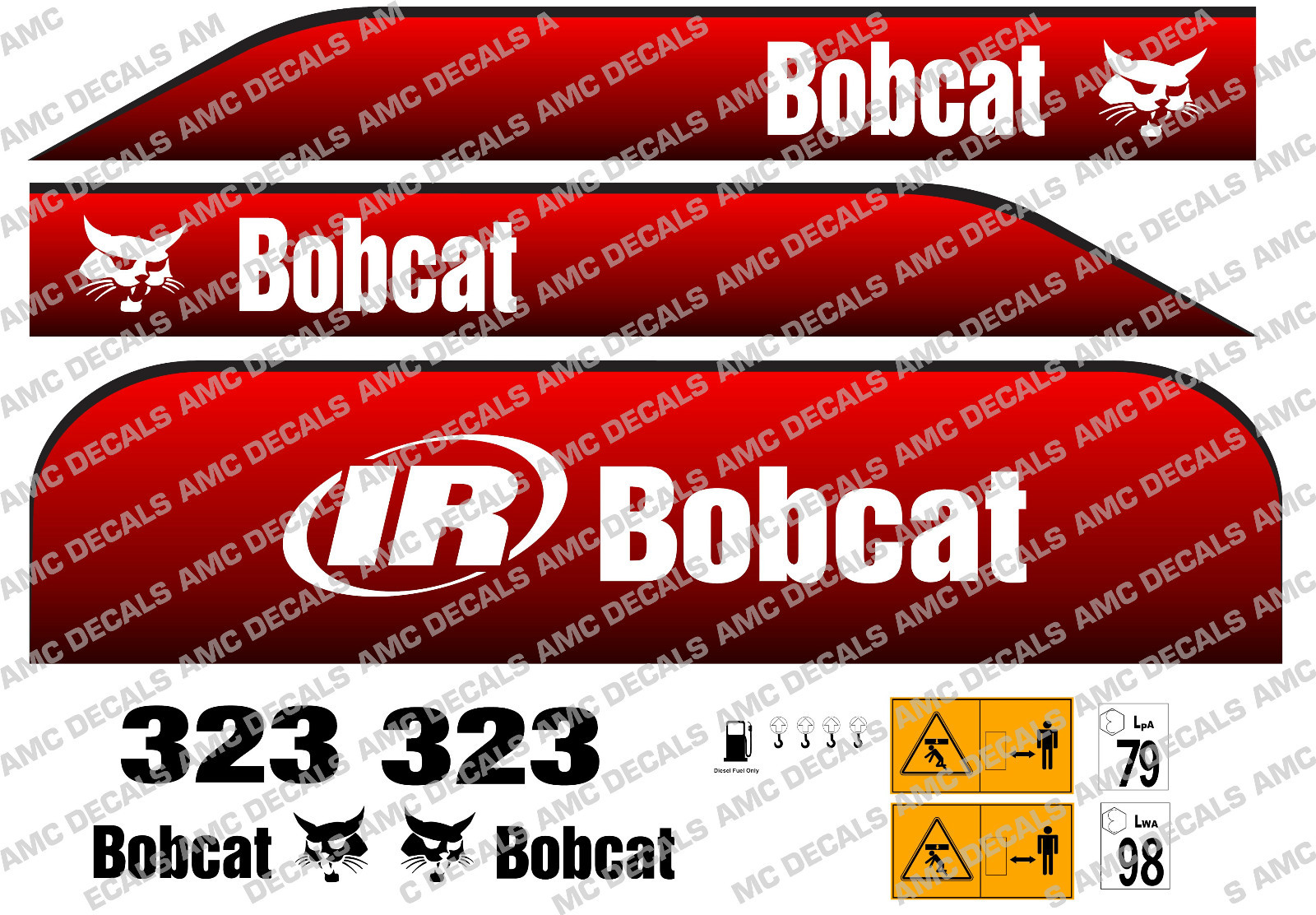 BOBCAT 323D MINI DIGGER DECAL SET | eBay