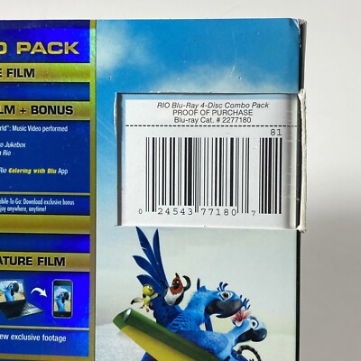 Rio [Four-Disc Blu-ray 3D/ Blu-ray/ DVD/ Digital Copy] New Sealed ...