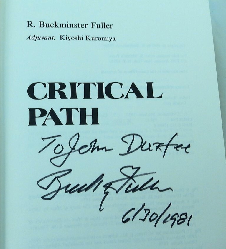 Buckmister Fuller: Critical Path SIGNED Philosophy Peace Economics ...